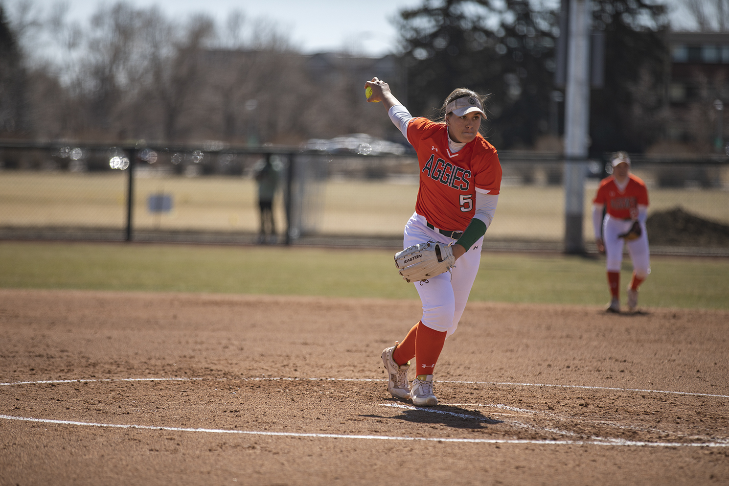 Behind The Battery Looking Into Csu Softballs Pitching Catching